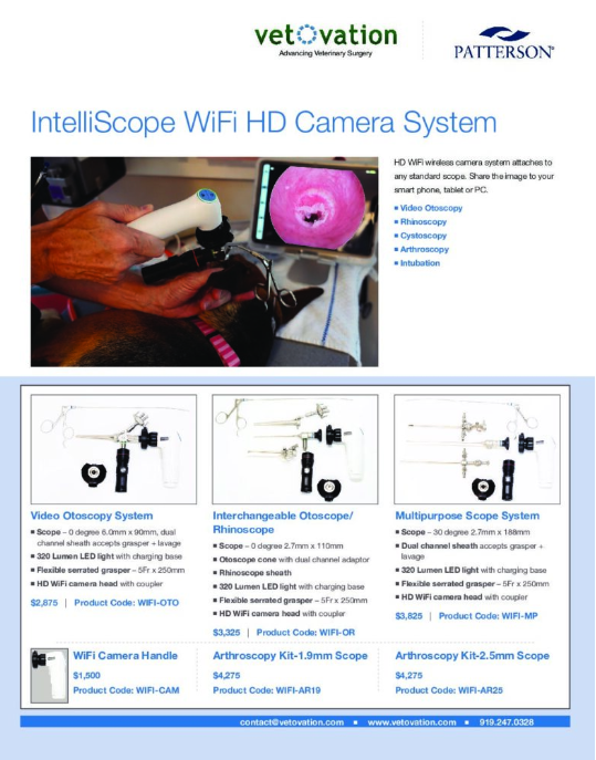 VetOvation and Patterson Veterinary Device Product Brochures