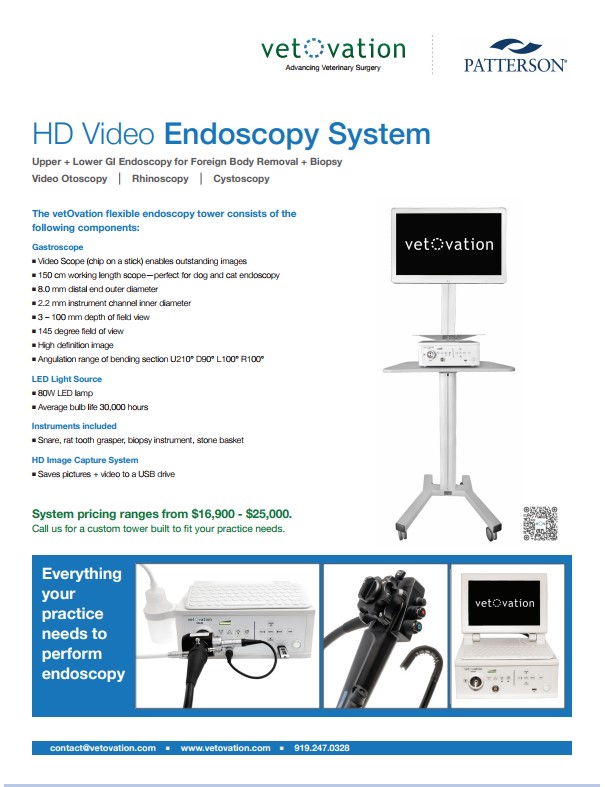 VetOvation and Patterson Veterinary Device Product Brochures