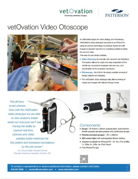 VetOvation and Patterson Veterinary Device Product Brochures