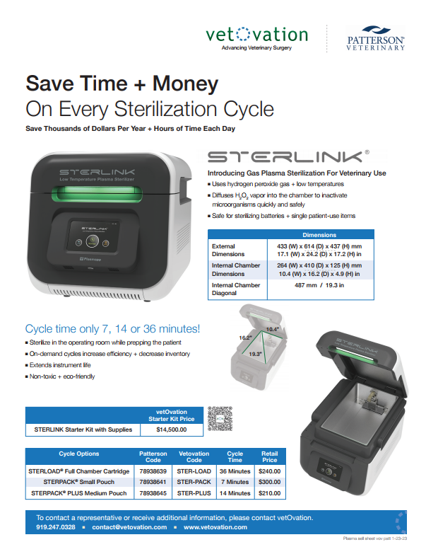 VetOvation and Patterson Veterinary Device Product Brochures